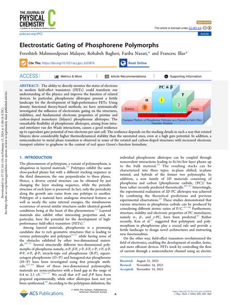 Pdf Electrostatic Gating Of Phosphorene Polymorphs