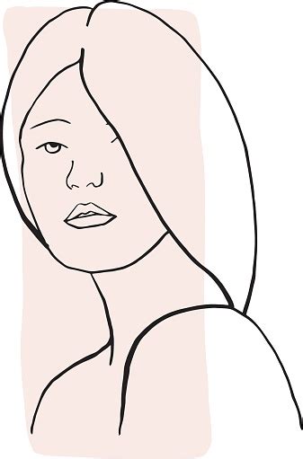 창백한 샘플 색상을 가진 알비노 여성의 손 그림 윤곽선 초상화 다른 사람과 피부 톤의 추상적 인 콜라주 다양성에 대한 스톡 벡터