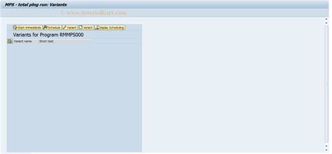 MDBS SAP Tcode MPS Total Planning Run