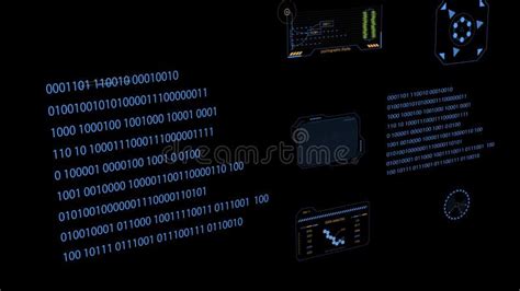 High Tech Ui Of Bars Charts And Graphs Animation With Dark Theme Blue On Black Background 4k Hd