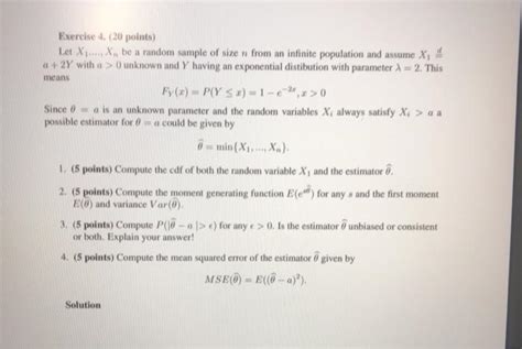 Solved Exercise 4 20 Points Let X X Be A Random