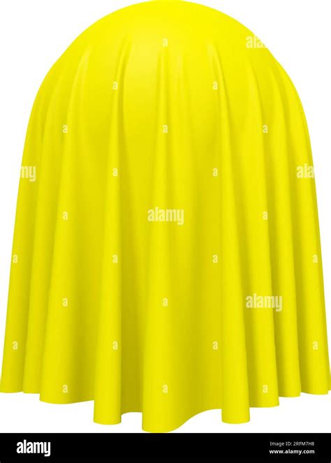 Ball Or Sphere Covered With Yellow Fabric Isolated On White Background