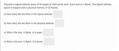Solved Suppose A Logical Address Space Of Pages Of Chegg Com