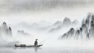 冬天国风水墨山水孤舟蓑笠翁独钓寒江雪诗词背景图片免费下载 海报banner 高清大图 千库网 图片编号6593165
