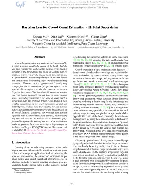 Iccv2019 Bayesian Loss For Crowd Count Estimation With Point