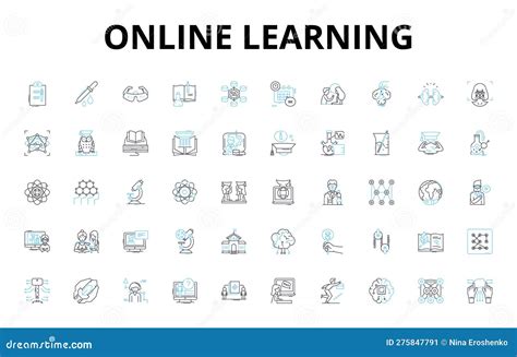Online Learning Linear Icons Set E Learning Distance Learning Cyberlearning Virtual Learning