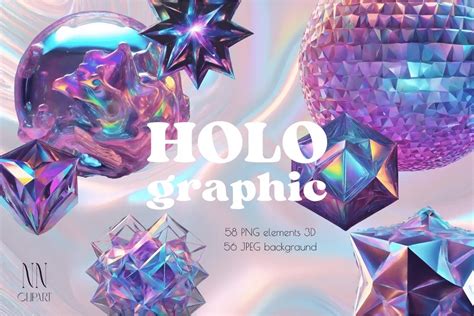 holographic iridescence by shapes nnclipart on behance