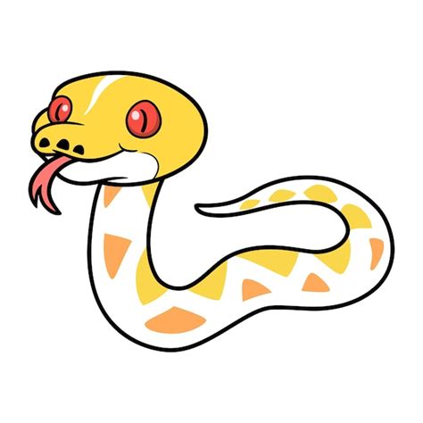 Premium Vector Cute Amelanistic Reticulated Python Cartoon