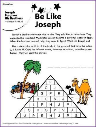 Crossword Puzzle Be Like Joseph And Camels Craft For Joseph Forgives