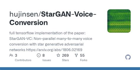 Github Hujinsen Stargan Voice Conversion Full Tensorflow Implementation Of The Paper Stargan