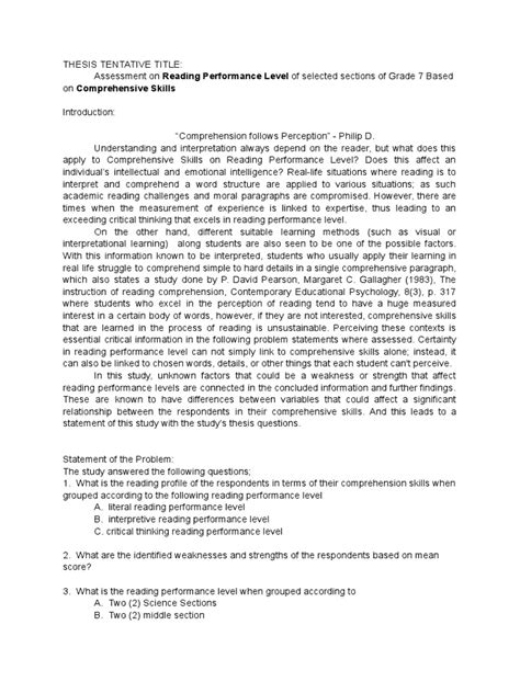 Thesis Sample Title Pdf Reading Comprehension Critical Thinking Thesis Sample Title Pdf Reading Comprehension Critical Thinking