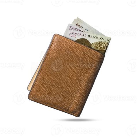 3d Rendering Of Nigerian Naira Notes Popping Out Of A Brown Leather