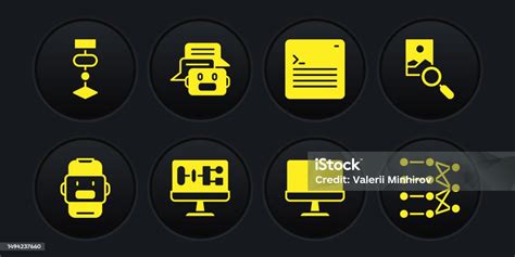 Set Chat Bot Photo Retouching Algorithm Computer Monitor Web Developer