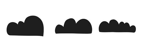 할로윈 2022 10 월 31 전통적인 휴일 과자 안 주면 장난칠 거예요 손으로 그린 낙서 스타일의 벡터 일러스트레이션 끔찍한 불길한 구름의 실루엣 세트 구름에 대한 스톡