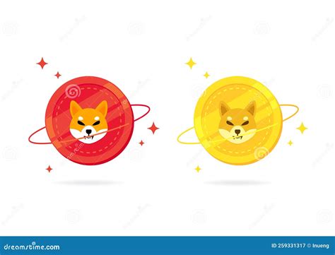Shiba Inu Shib Coin Flat Icon Isolated On White Background Editorial