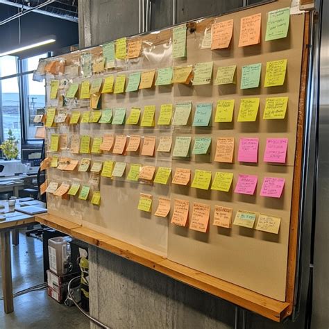 Kanban Board With Tasks In Various Stages Of Completion Premium Ai Generated Image