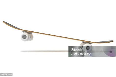 공기 격리 된 흰색 배경 측면 보기에 스케이트 보드 렌더링 3차원 형태에 대한 스톡 사진 및 기타 이미지 3차원 형태