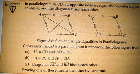 Solved Important In Parallelogram Abcd The Opposite Sides Are Equal