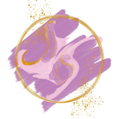 럭셔리 파스텔 보라색 황금 원 프레임 수채화 틀 김 바퀴 Png 일러스트 및 Psd 이미지 무료 다운로드 Pngtree