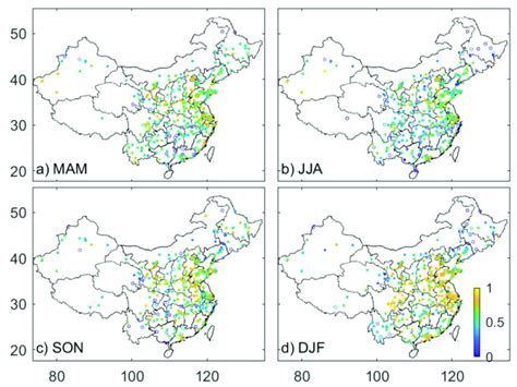 Spatial Distribution Of The Spearman Correlation Coefficient Between Download Scientific