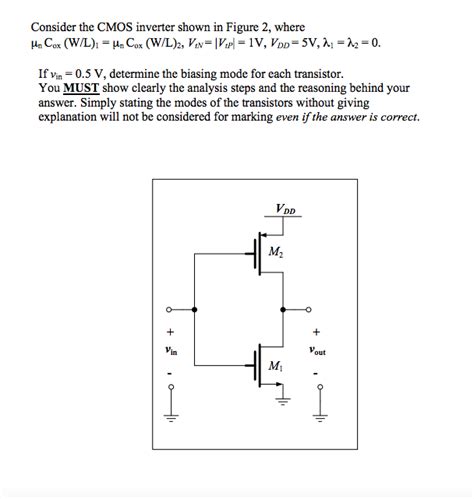 Solved Consider The CMOS Inverter Shown In Figure Where Chegg Com