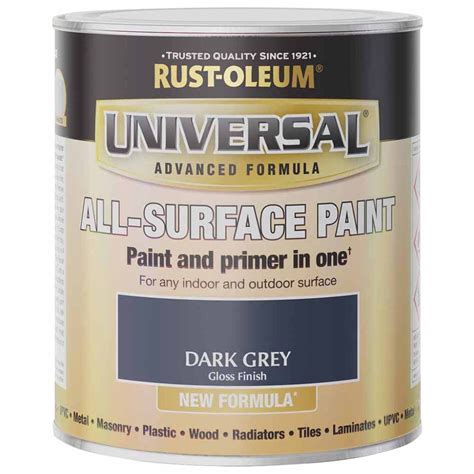 Rust Oleum Universal Paint Gloss Dark Grey Ml Wilko