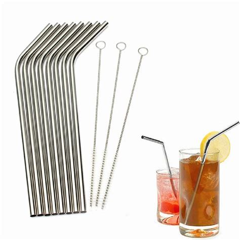 Well Sale 8pcs High Quality Eco Friendly Stainless Steel Metal Straw