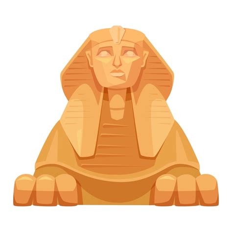 Premium Vector Illustration Of A Stylized Sphinx Statue Vector Graphic On A Plain Background