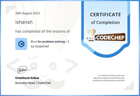 Codechef C Problemsolving Achievementunlocked Ishansh