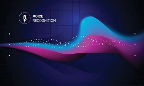 개인 비서 및 음성 인식 개념입니다 사운드웨이브 지능형 기술 마이크 아이콘 벡터 그림입니다 음성 도우미 Logophone과의 통신 음파에 대한 스톡 벡터 아트 및 기타