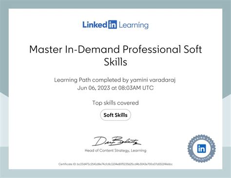 Yamini Varadaraj On Linkedin Certificate Of Completion