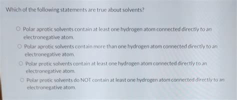 Solved Which Of The Following Statements Are True About