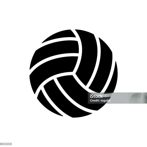 벡터 블랙 배구 공 아이콘입니다 게임 장비 프로 스포츠 공식 대회 및 토너먼트를위한 클래식 볼 볼 세트 격리된 그림입니다 가죽에 대한 스톡 벡터 아트 및 기타 이미지