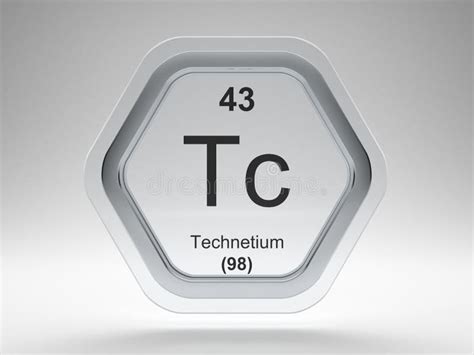Technetium Symbol Sign Technetium With Atomic Number And Atomic Weight Stock Illustration