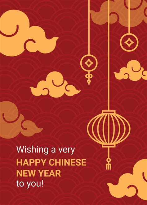 Happy Chinese New Year Greeting Card In Eps Illustrator  Psd Png Svg Word Publisher