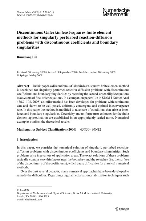 Pdf Discontinuous Galerkin Least Squares Finite Element Methods For