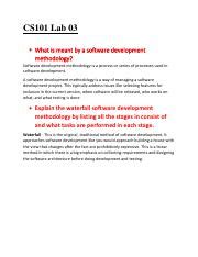 Lab 3 Programming Pdf CS101 Lab 03 What Is Meant By A Software
