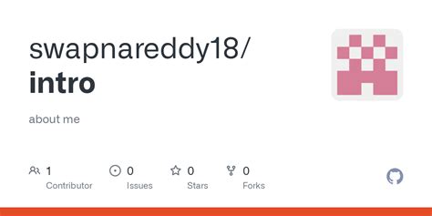 Github Swapnareddy Intro About Me