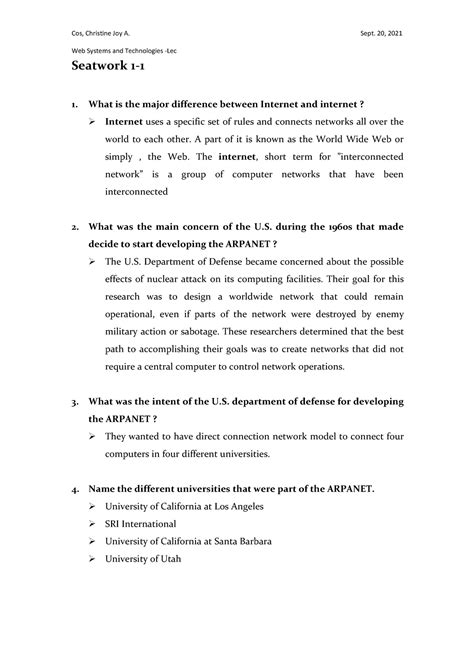 Internet And Internet Cos Christine Joy A Sept Web Systems And Technologies Lec