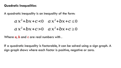 Unit 1 Mod 6 Quadratic Inequalities Pptx