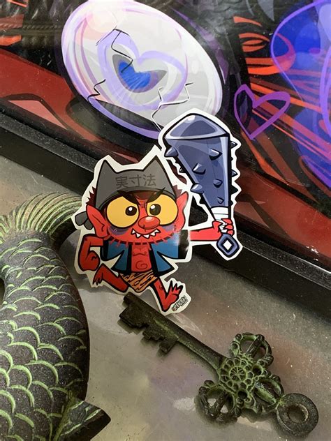 Yanari Tiny Oni Yokai Sticker Etsy Canada Funny Wallpapers Myths And Monsters Oni Demon