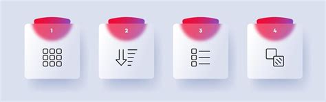 메뉴 버튼 설정 아이콘 타일 원 설정 웹사이트 정렬 사각형 응용 프로그램 오름차순 내림차순 정렬 응용 프로그램 조정 기술 개념