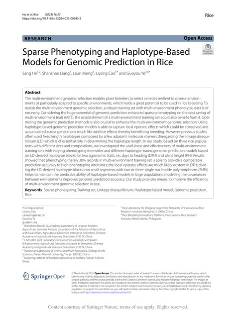 Pdf Sparse Phenotyping And Haplotype Based Models For Genomic