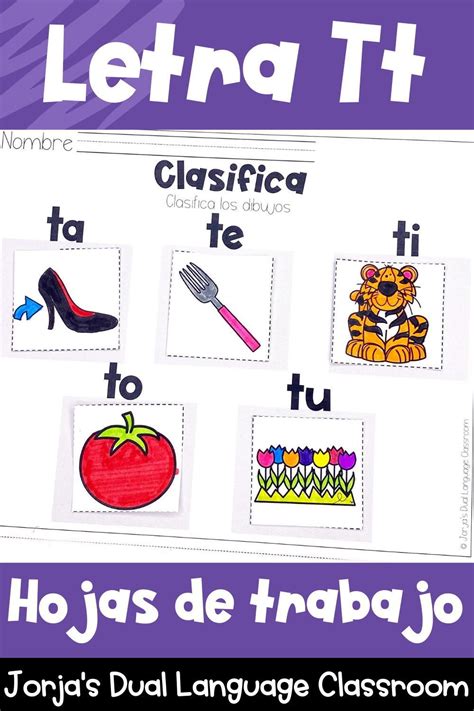 Letra T Sílabas Con Ta Te Ti To Tu Hojas De Trabajo Y Actividades Classroom Language