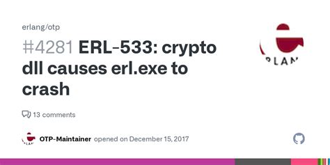 ERL Crypto Dll Causes Erl Exe To Crash Issue Erlang Otp GitHub