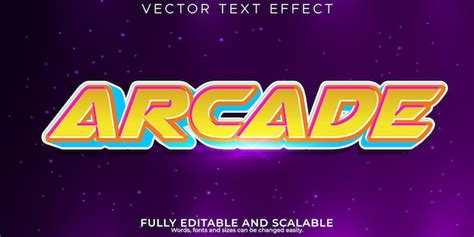 Free Vector Arcade Text Effect Editable Pixel And Retro Text Style