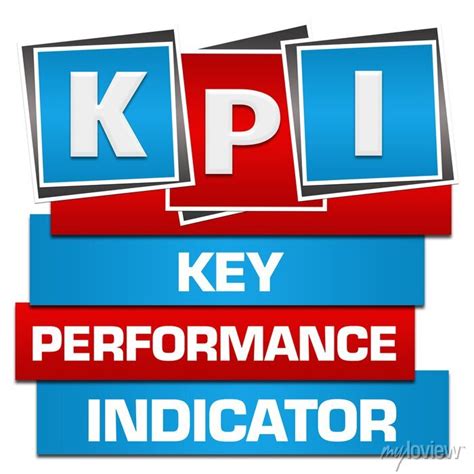 Kpi Key Performance Indicator Red Blue Blocks Bottom Text • Wall Stickers Blue Red Text