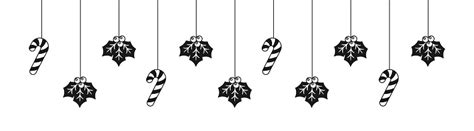 메리 크리스마스 테두리 배너 윤곽선 낙서 매달린 겨우살이 사탕 지팡이 화환 겨울 휴가 시즌 헤더 장식입니다 웹 배너 템플릿 벡터 일러스트 레이 션입니다 0명에 대한 스톡