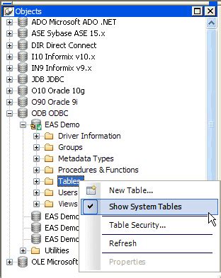 Displaying The PowerBuilder Extended Attribute System Tables