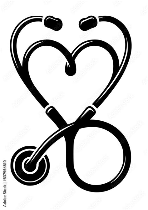 vektorová grafika „stethoscope heart rhythm svg medical svg